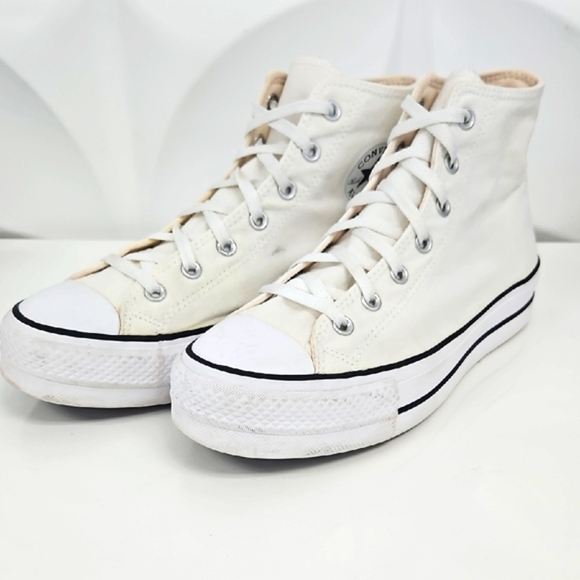Converse | Shoes | Converse White Hightop Platform Sneakers Classic ...